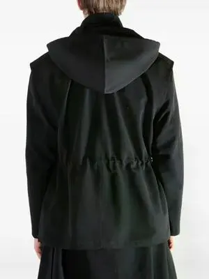 Auralee Wool Max Canvas Gilet - Black