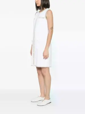 ANNE CLAIRE Contrast-trim Buttoned Mini Dress