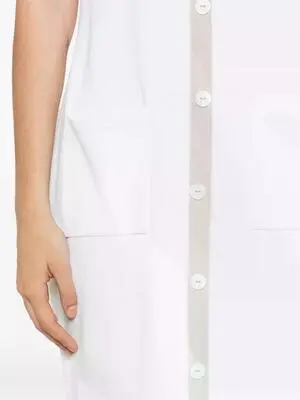 ANNE CLAIRE Contrast-trim Buttoned Mini Dress