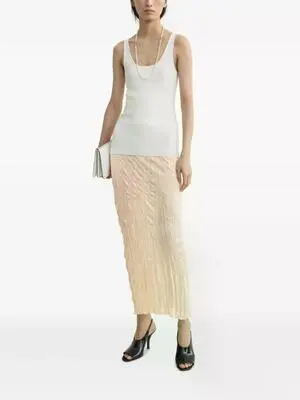 TOTEME Crinkled Midi Skirt Neutrals