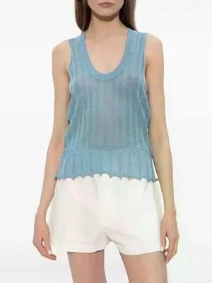 AKEP Ribbed-knit Sleeveless Top