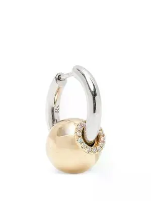 RAINBOW K Piercing Diamond Earring - Silver