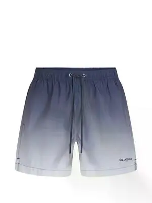 Karl Lagerfeld Ombre-print Swim Shorts - Blue