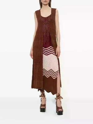 AKEP Open-knit Sleeveless Long Vest
