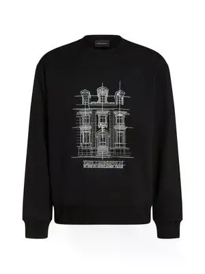 Karl Lagerfeld Rue St-guillaume Printed Sweatshirt - Black