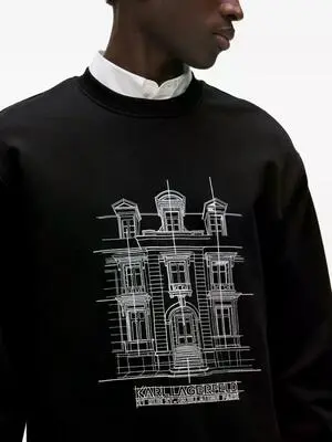 Karl Lagerfeld Rue St-guillaume Printed Sweatshirt - Black