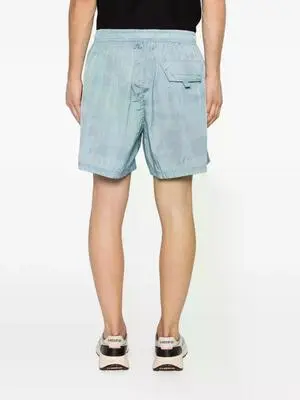 Stone Island Logo-print Shorts - Blue