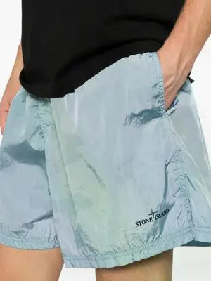 Stone Island Logo-print Shorts - Blue
