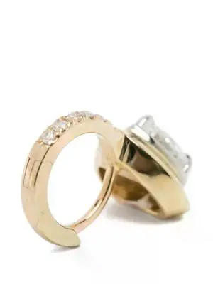 RAINBOW K Heart Diamond Huggie Earring