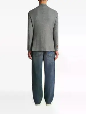 Etro Fine-checked Single-breasted Blazer - Blue