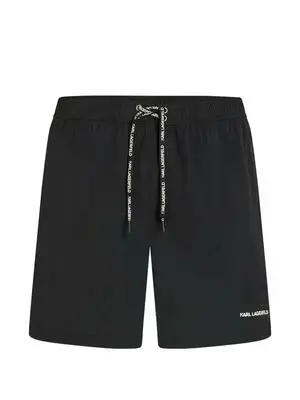 Karl Lagerfeld Logo-print Swim Shorts - Black