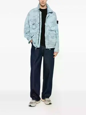 Stone Island Camouflage-print Jacket - Blue