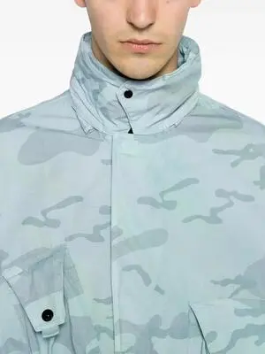 Stone Island Camouflage-print Jacket - Blue