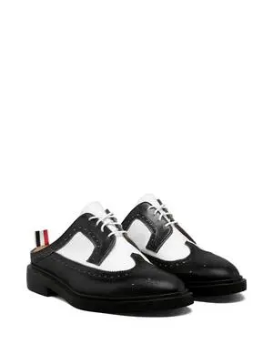 Thom Browne Box Calf Rubber Sole Longwing Brogue Mules