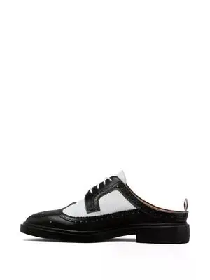 Thom Browne Box Calf Rubber Sole Longwing Brogue Mules