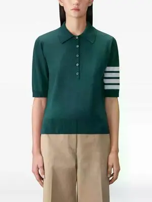 Thom Browne 4-bar Wool Polo Shirt - Green