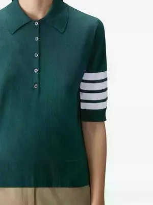 Thom Browne 4-bar Wool Polo Shirt - Green
