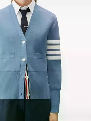 Thom Browne 4-bar Milano V-neck Cardigan - Blue