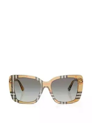 Burberry Check Square-frame Sunglasses