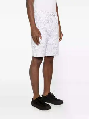 Karl Lagerfeld Logo-pattern Drawstring Shorts - White