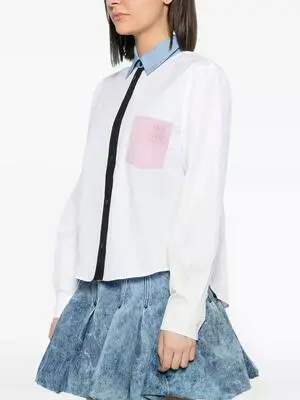 Marni Contrast-collar Patch-pocket Shirt