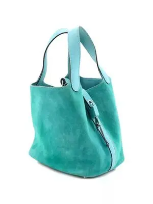 Hermès Picotin Lock Bag Dobliss Suede And Swift Pm - Blue