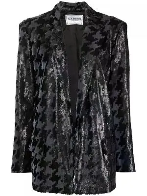 Iceberg Dogtooth-print Sequinned Blazer