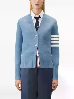 Thom Browne 4-bar Milano V-neck Cardigan - Blue