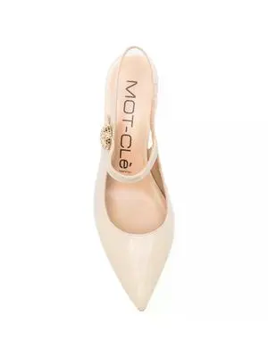 MOT-CLÈ Button-embellished Slingback Pumps