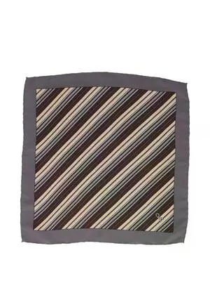 Roberta Di Camerino Diagonal-stripe Scarf - Grey