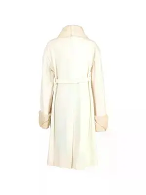 Fendi Belted Coat With Fur Trim