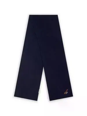 Bally Logo-embroidered Ribbed-knit Scarf - Blue