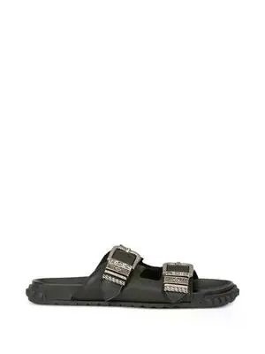 Ash Buckle-strap Leather Sandals - Black