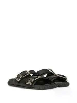 Ash Buckle-strap Leather Sandals - Black
