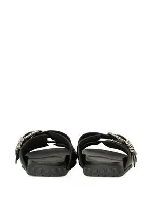 Ash Buckle-strap Leather Sandals - Black