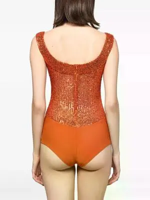 ATU BODY COUTURE Sequin-embellished Body - Orange