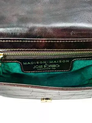 MADISON MAISON Croc-effect Crossbody Bag With Padlock - Brown