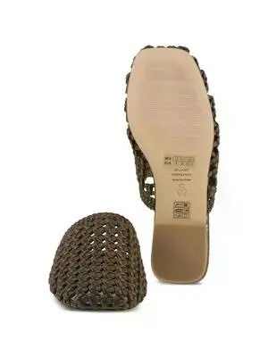 STUART WEITZMAN Marina Interwoven Satin Mules