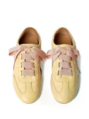 ODISSI Cass Grosgrain-lace Sneakers - Neutrals