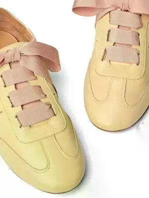 ODISSI Cass Grosgrain-lace Sneakers - Neutrals