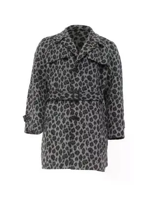 Saint Laurent Leopard-print Belted Coat