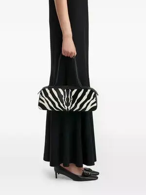 Khaite Simona Zebra Print Shoulder Bag - Black