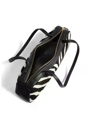 Khaite Simona Zebra Print Shoulder Bag - Black