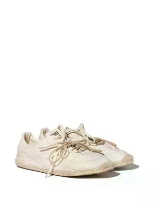 Miu Miu Gymnasium Canvas Espadrille Sneakers - Neutrals