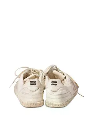 Miu Miu Gymnasium Canvas Espadrille Sneakers - Neutrals