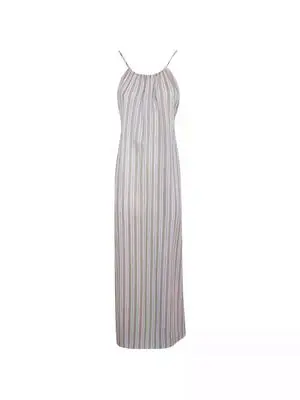 SEMICOUTURE Striped Halterneck Dress - Neutrals