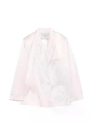 FORTE_FORTE Double-breasted Satin-finish Jacket - Pink