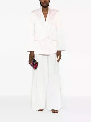 FORTE_FORTE Double-breasted Satin-finish Jacket - Pink