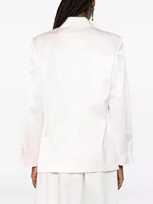 FORTE_FORTE Double-breasted Satin-finish Jacket - Pink