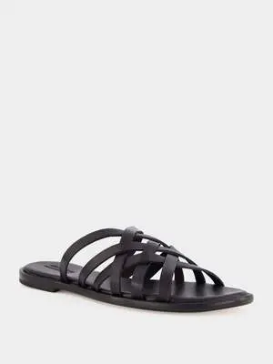 Dragon Diffusion Woven Leather Flat Sandals